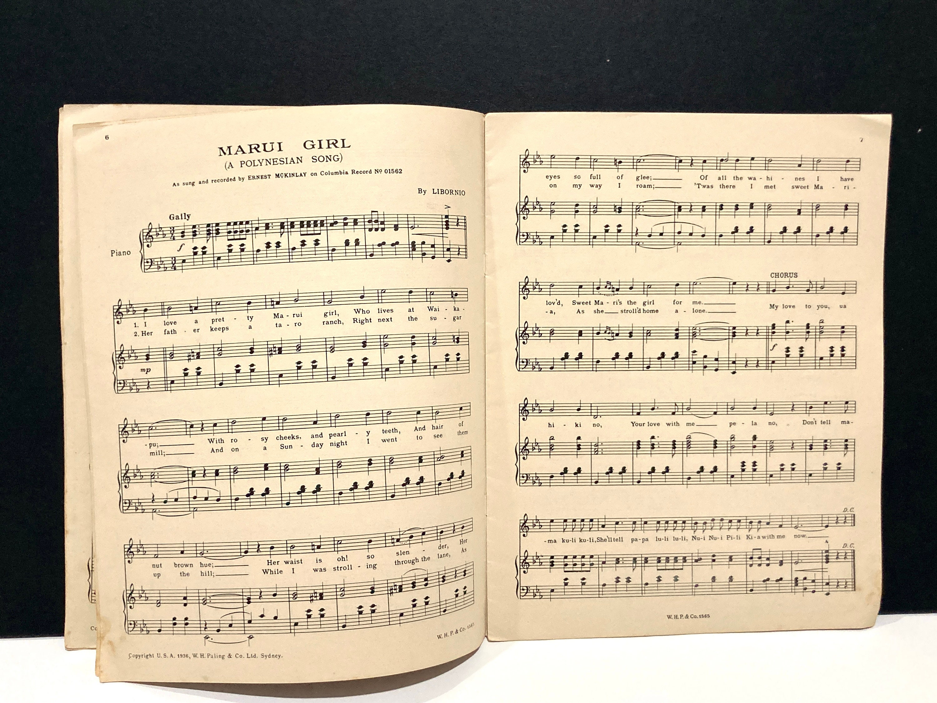 Maori Songs Sheet Music - Vintage 1944 Australian Songbook for Piano ...