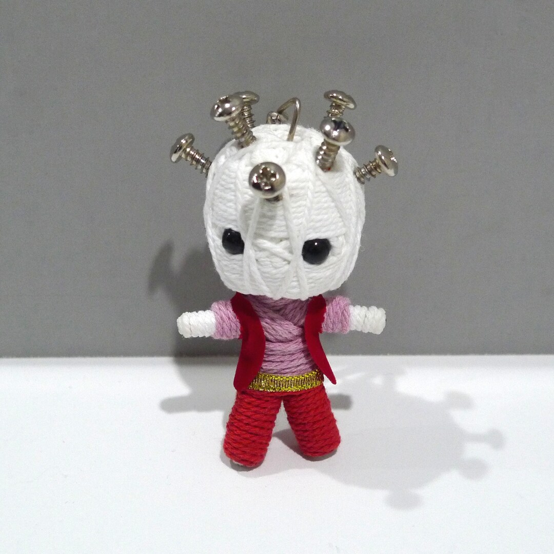 String Keychain Monster With Screws in Head Miniature - Etsy