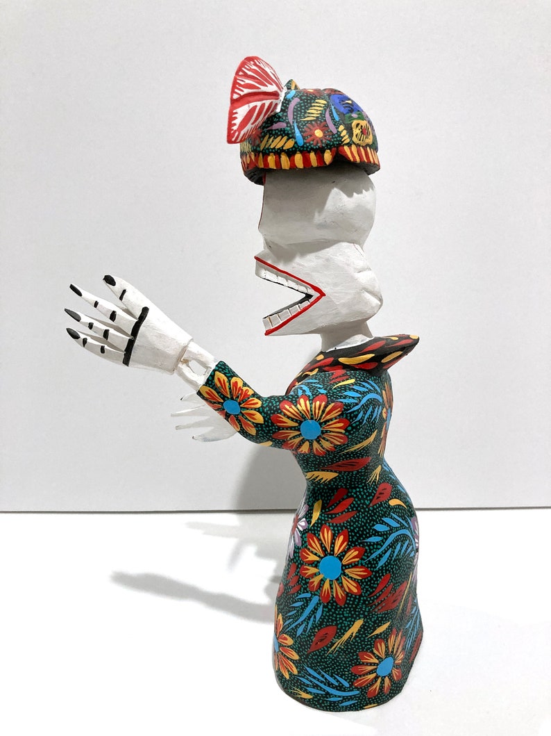 Catrina Skeleton Alebrije Wood Carving Pepe Santiago Oaxaca - Etsy