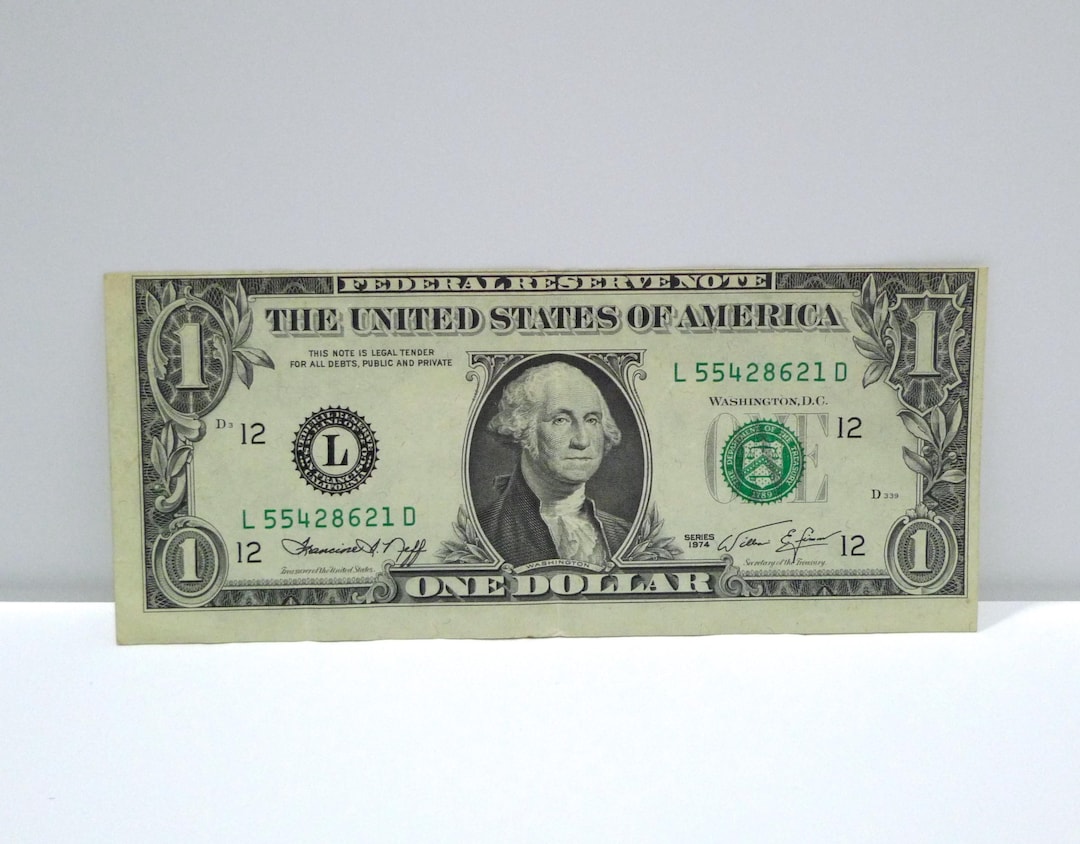One Dollar Bill 1974 Series / Error, Misprint, Misaligned (upper Edge ...