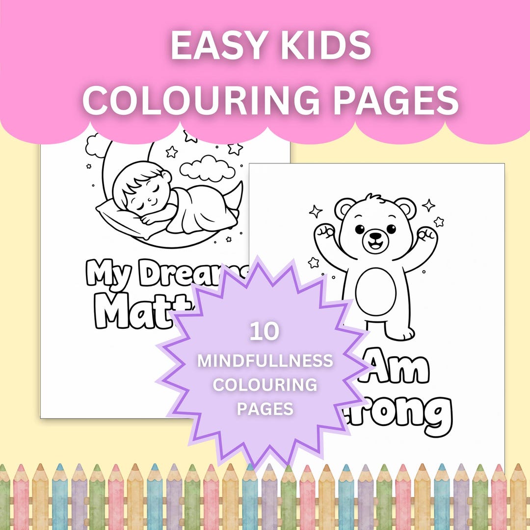 Easy Kids Mindfulness Colouring Pages | Positive Affirmations, Calm ...