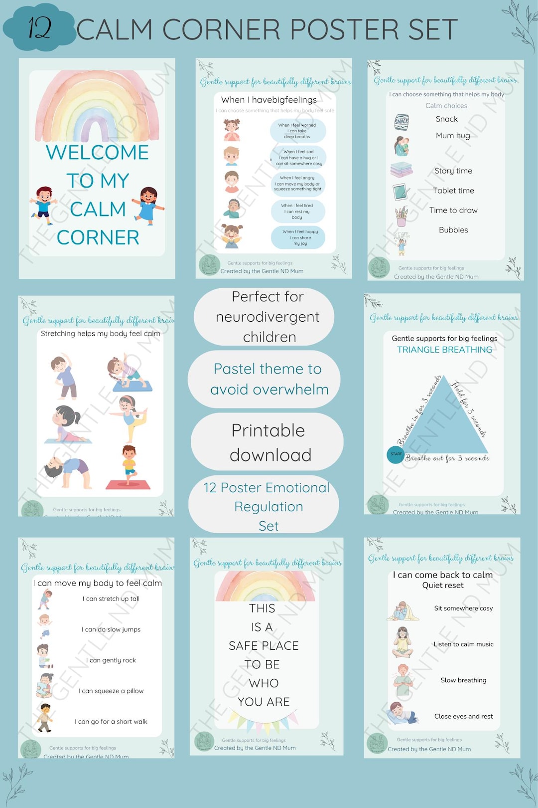 Calm Corner Poster Set | Emotional Regulation Posters for Kids | Autism ...