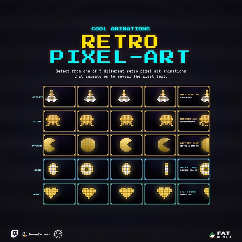 Retro Game Twitch Chat Widget — Arcade Game Stream Overlay With ...
