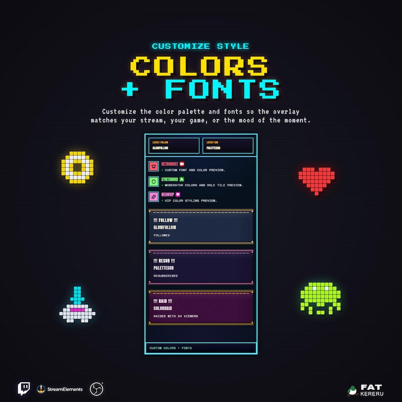 Retro Game Twitch Chat Widget — Arcade Game Stream Overlay With ...