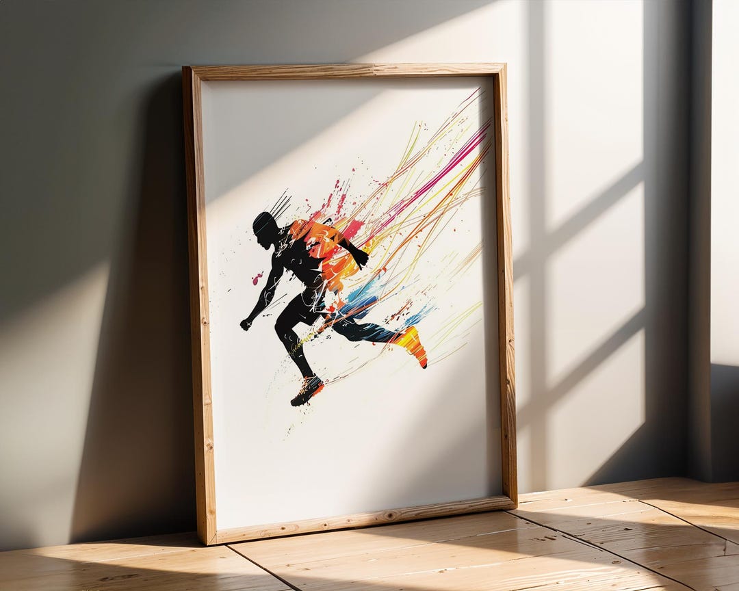 Sprinter Wall Art | Minimalist Running Poster | Athlete Decor | Sports ...