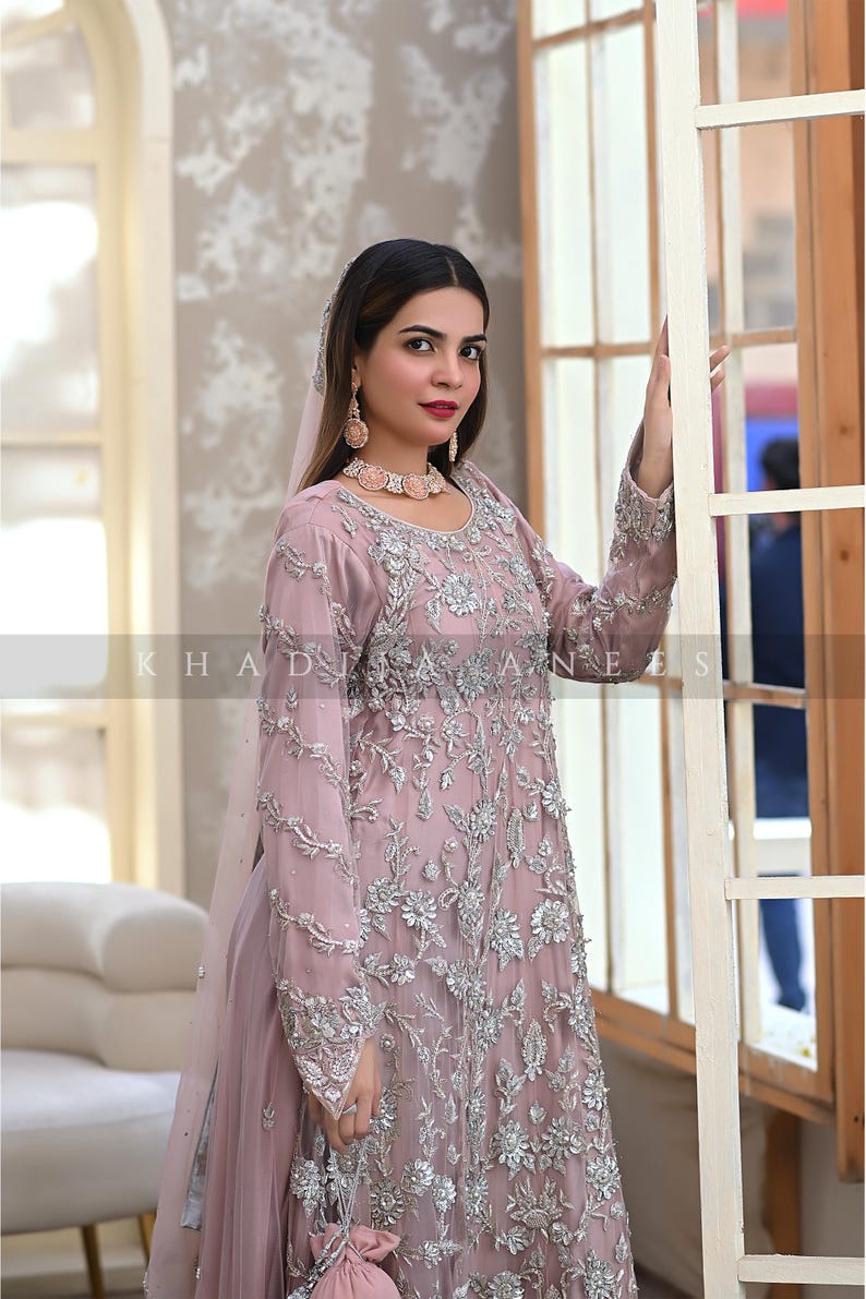 Pakistani Wedding Dress Lehenga Maxi, Blush Pink Bridal Outfit, Luxury ...