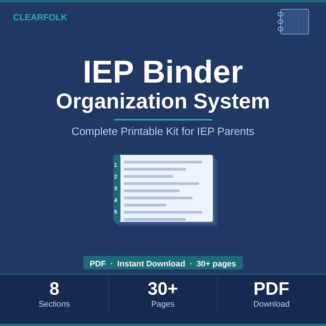 IEP Parent Binder | Special Education Organizer Printable | IEP Meeting ...