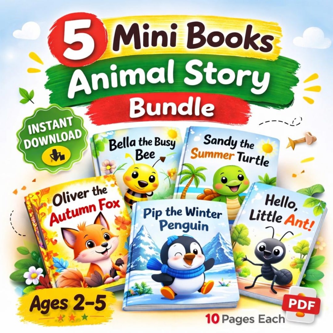 Printable Animal Story Books for Kids Ages 2-5 | 5 Mini Science Books ...