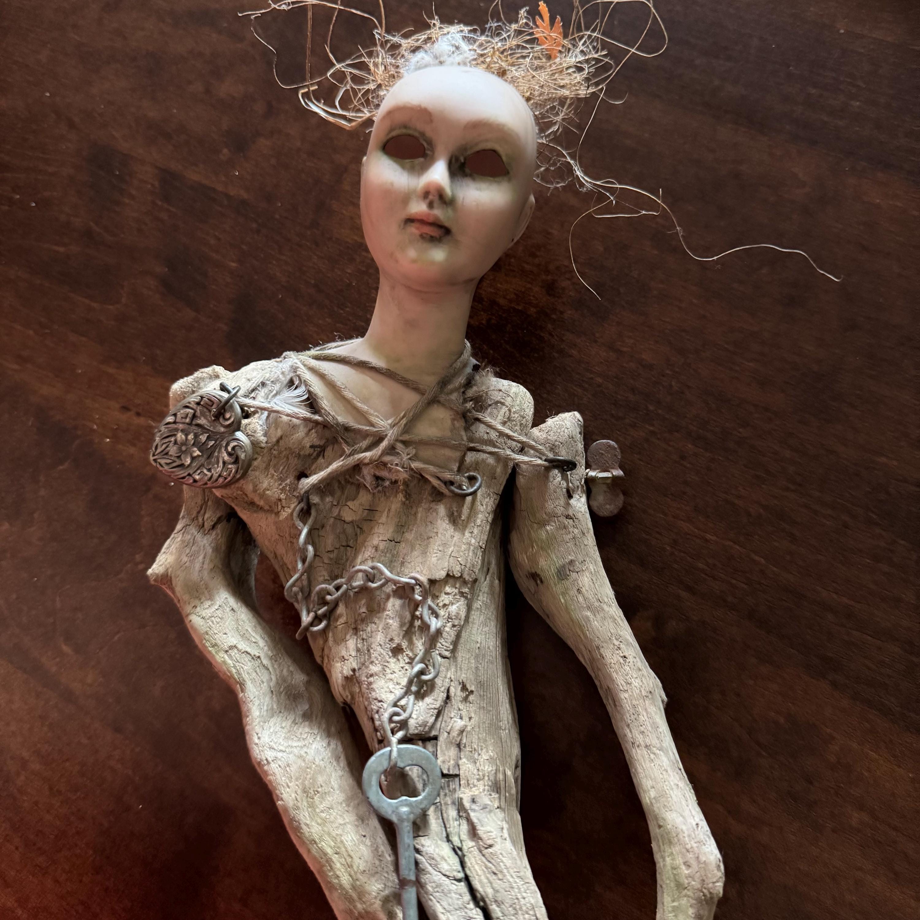 The Hollow - Eyed Heir Art Doll Taxidermy Assemblage Wall Art With ...