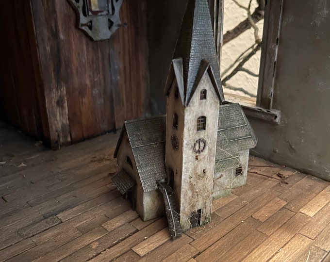 Miniature Diorama Distressed Church Castle, Hand Painted Dollhouse ...