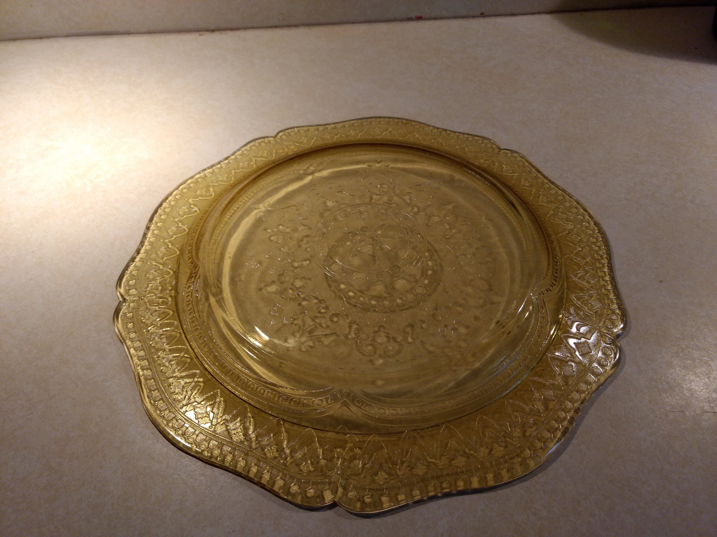 Vintage Yellow Depression Glass Plate, Patrician Spoke Pattern - Etsy