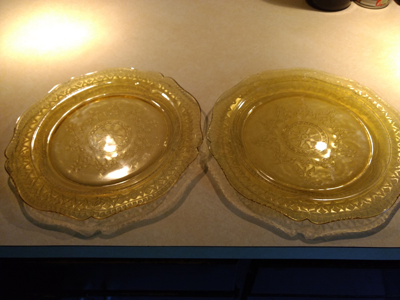 Vintage Yellow Depression Glass Plate, Patrician Spoke Pattern - Etsy
