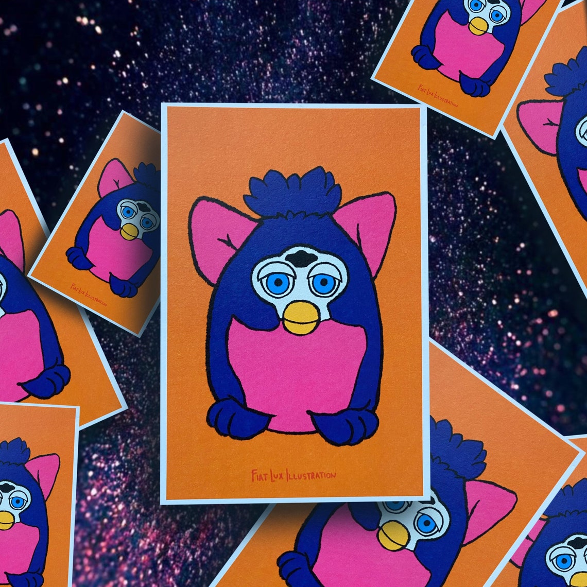 Cursed Furbies - Neon Dreams 90s Kid Vintage Toy Furby 1998, 4x6 Art ...