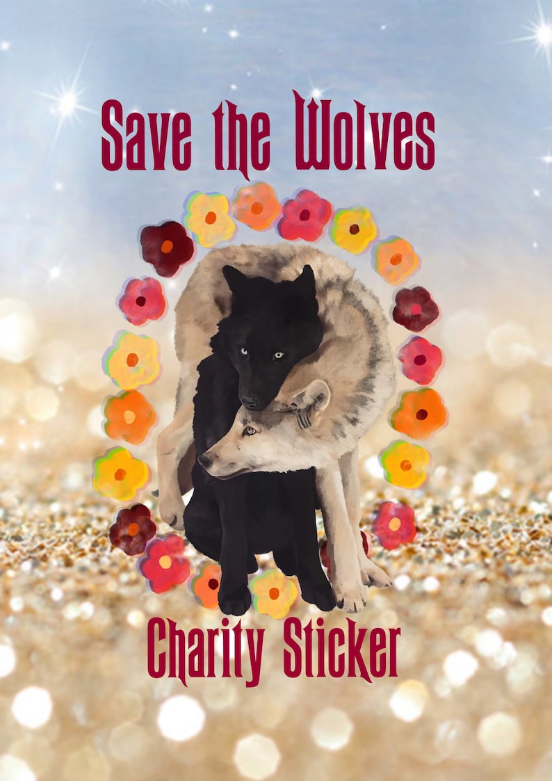 Wolf Week Charity Transparent Sticker Save the Wolves Retro - Etsy