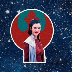 Princess Leia Organa Vinyl Sticker, Carrie Fisher Art, Rebel Alliance ...