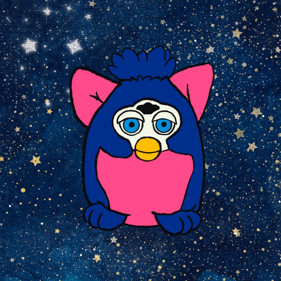 Furby Art Neon Purple 90s Vintage Toy Mini Sticker, 90s Kids, 90s Toys ...