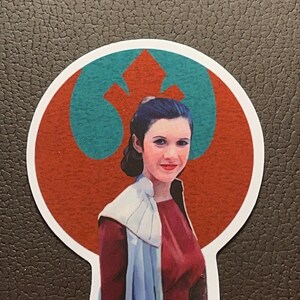 Princess Leia Organa Vinyl Sticker, Carrie Fisher Art, Rebel Alliance ...