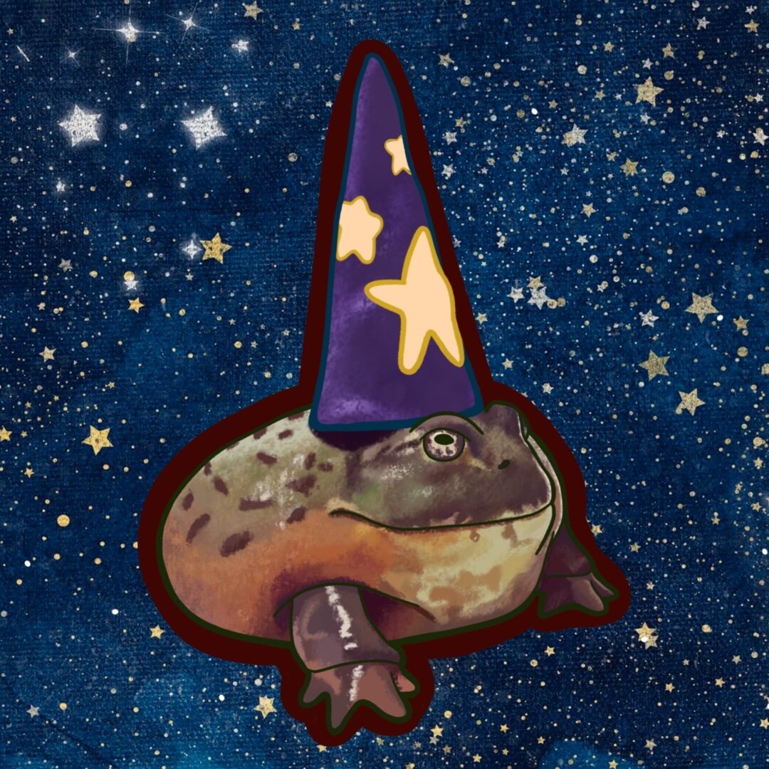 Youre a Wizard Toad Mini Vinyl Sticker Amphibians Frogs and - Etsy