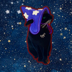 Yer A Wizard Kitty Large Vinyl Water Resistant Sticker, Purple Wizard ...