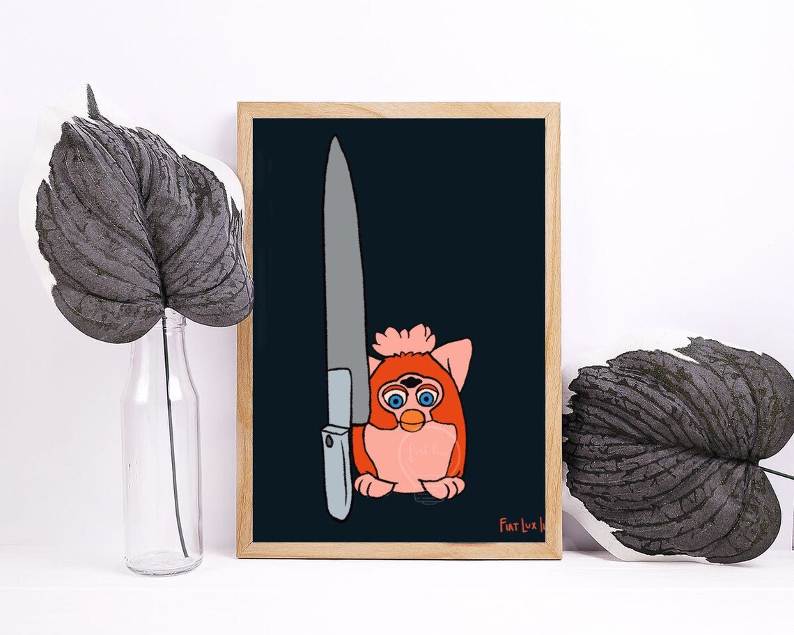 Cursed Furbies Furby Knife Baby Furby Meme 4x6 Art Print | Etsy