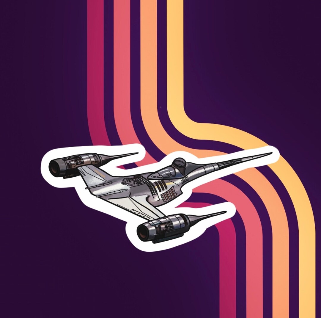 Naboo N1 Starfighter Din Djarin Mando Grogu Ship Vinyl Sticker Star ...