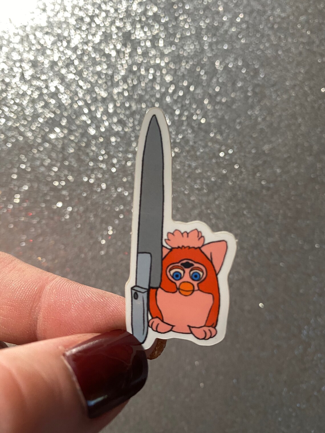 Cursed Furbies Knife Baby Furby Art Mini Sticker | Etsy