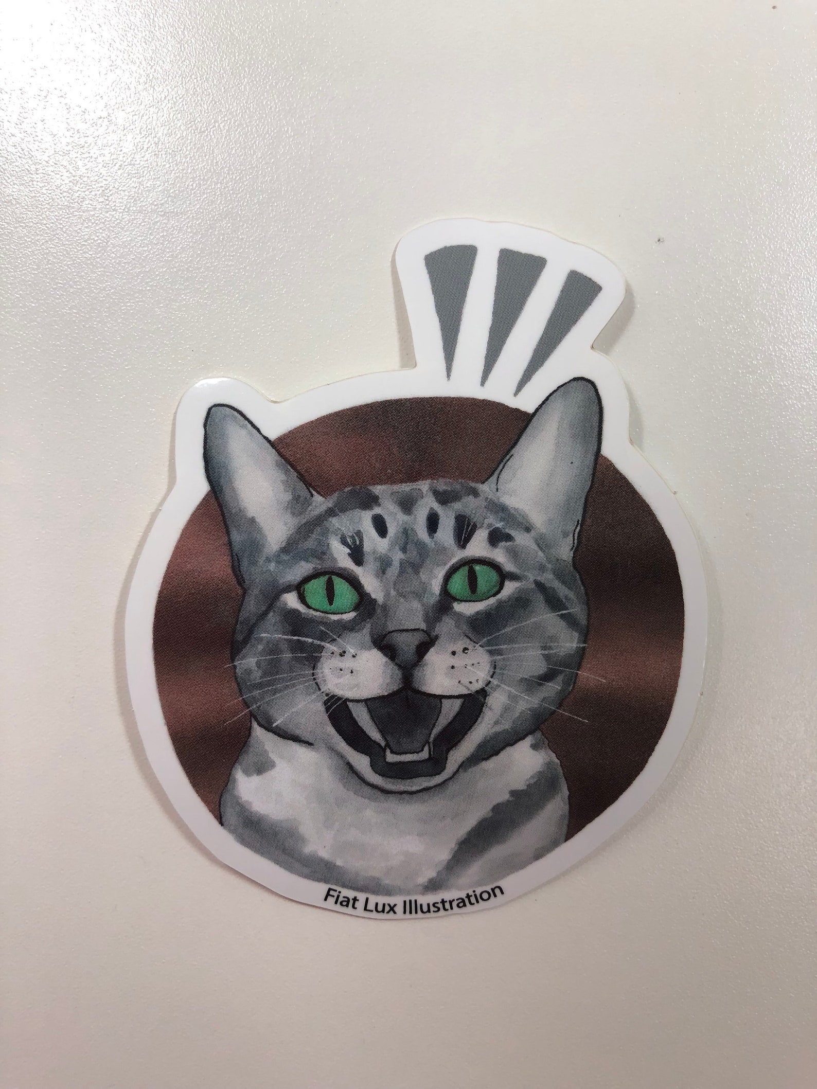 Excited Tabby Cat Bronze Vinyl Sticker Cat Art Cat - Etsy