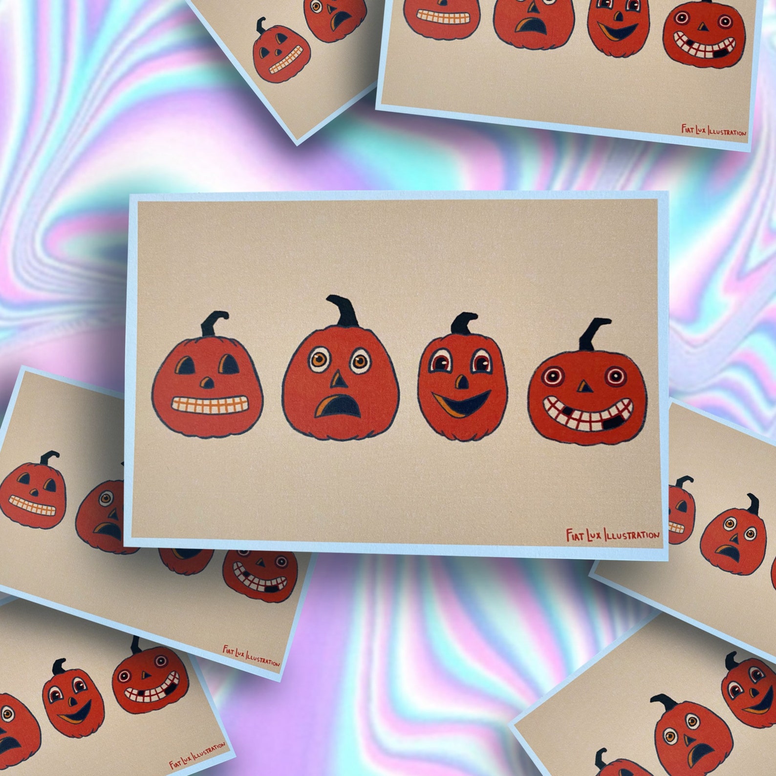 Four Little Pumpkins 4x6 Print Vintage Halloween Halloween - Etsy