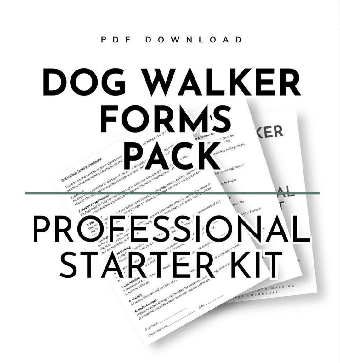 Dog Walker Forms Pack | Client Onboarding, Terms & Conditions (PDF ...
