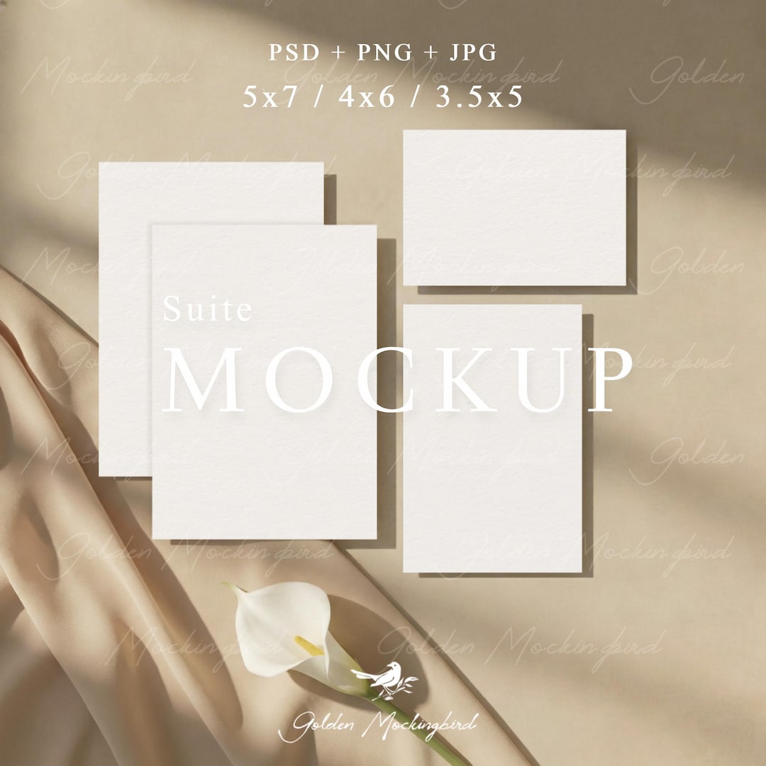 Wedding Invitation Suite Mockup 5x7, 4x6, 3,5x5 | Calla Lily Invitation ...