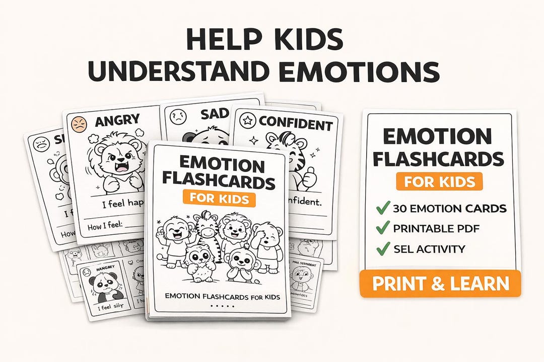 Emotion Flashcards for Kids Printable | Social Emotional Learning ...