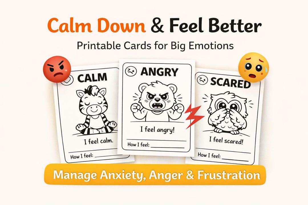 Calm Down Cards for Kids Printable | Emotional Regulation Activities ...