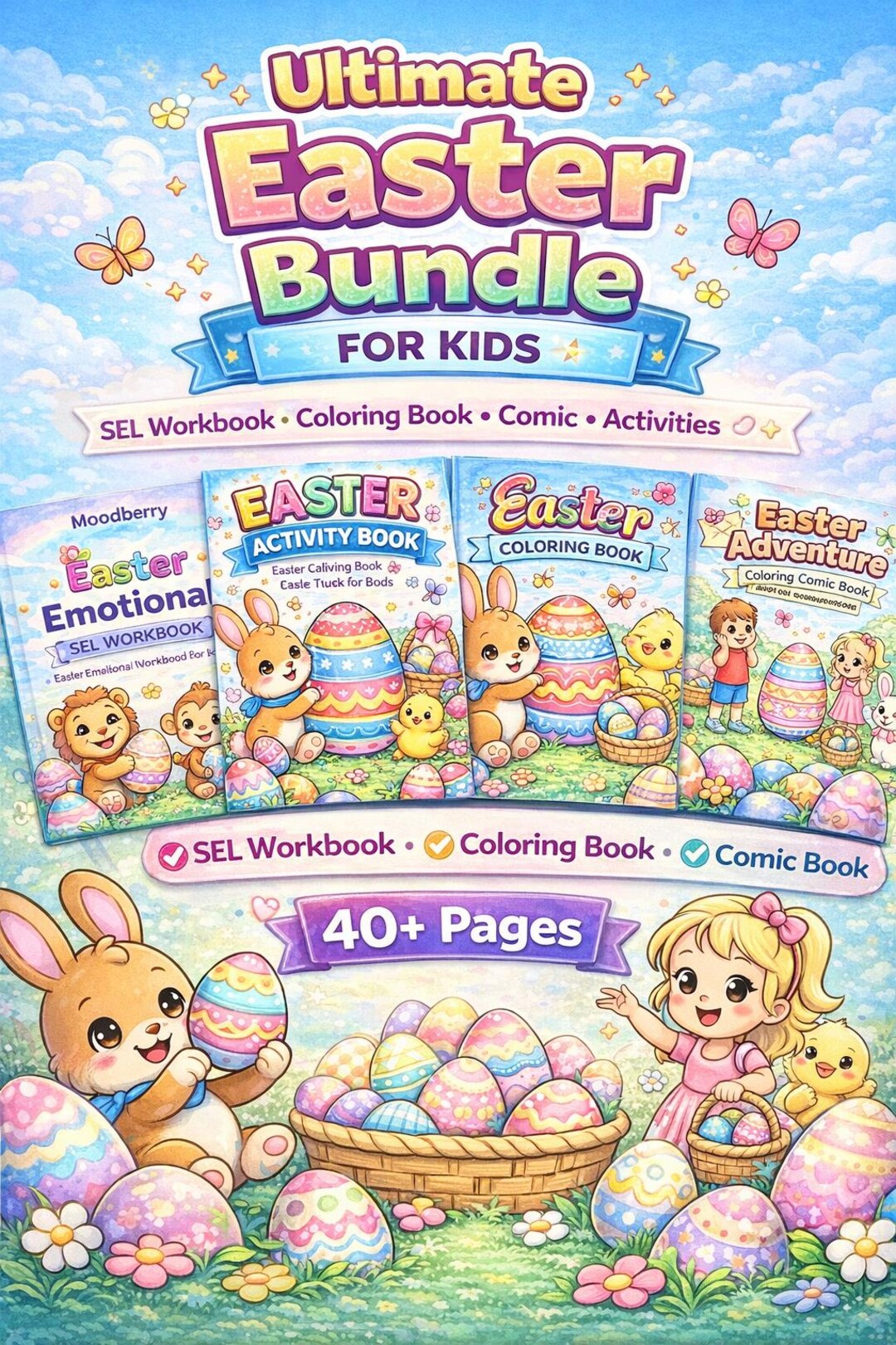 Ultimate Easter Coloring Bundle for Kids | SEL Workbook + Coloring ...