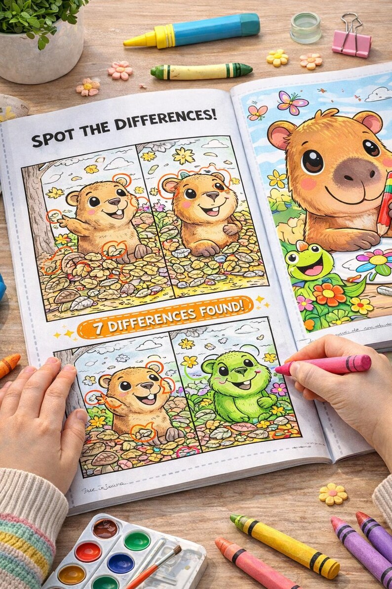 Capybara Coloring Pages for Kids Printable – Cute Capybara Activity ...