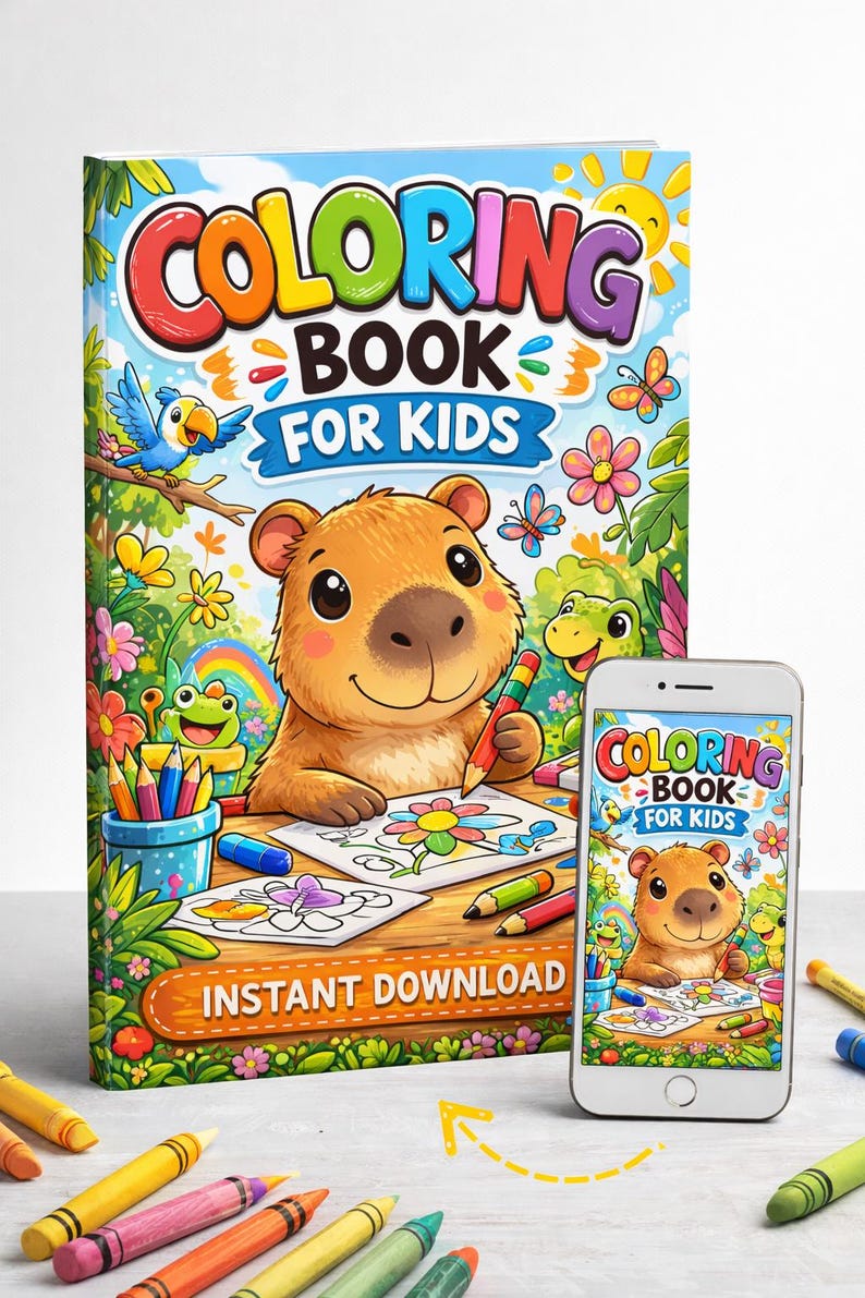 Capybara Coloring Pages for Kids Printable – Cute Capybara Activity ...
