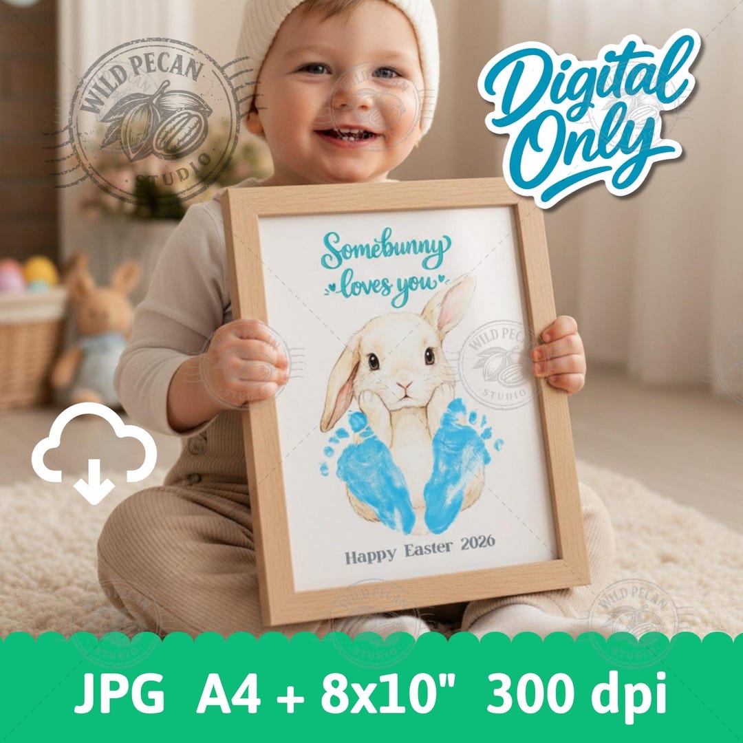 Easter Bunny Footprint Craft Keepsake (digital Download) – Baby Toddler ...