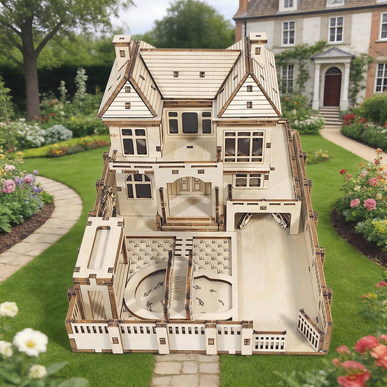 3D Wooden Villa Puzzle Model Kit | Glue-free House Assembly Craft, Home ...