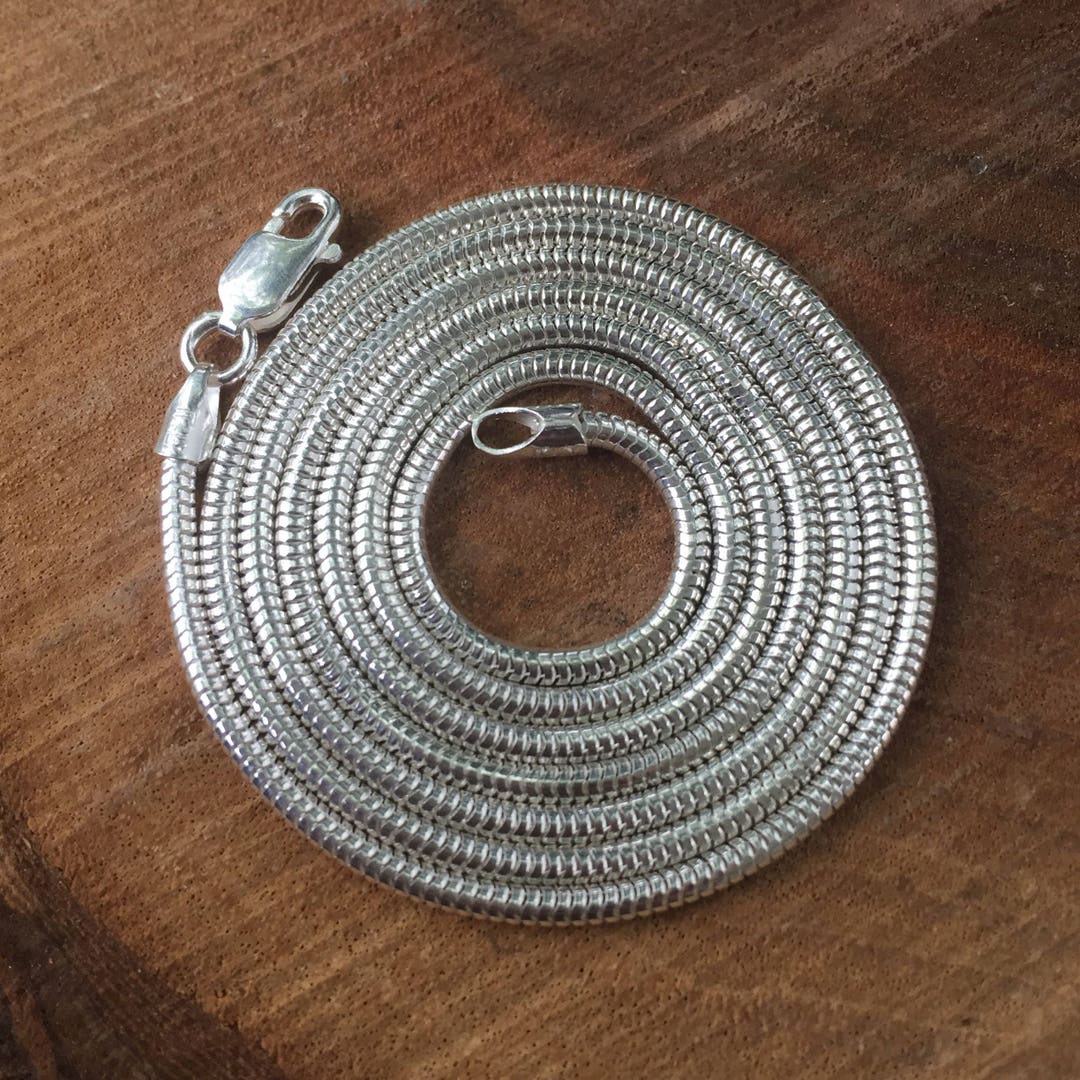 24" Silver Chain - Sterling Silver Chain - Silver Snake Chain ...