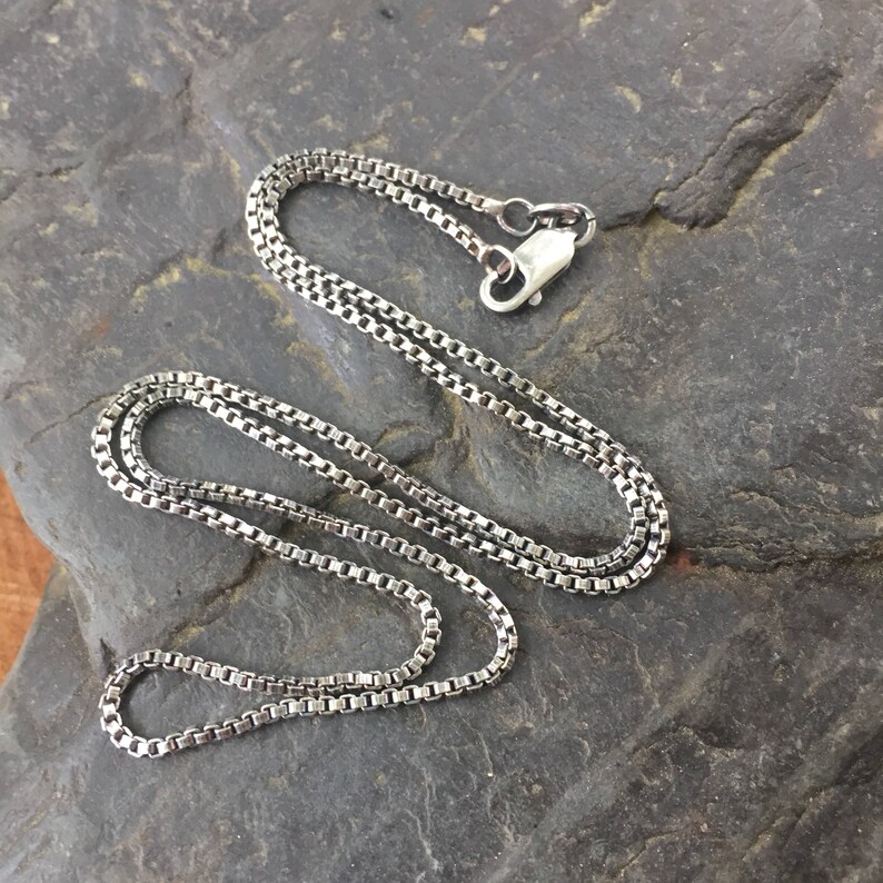 18 Inch Chain Sterling Silver Chain Silver Box Chain | Etsy