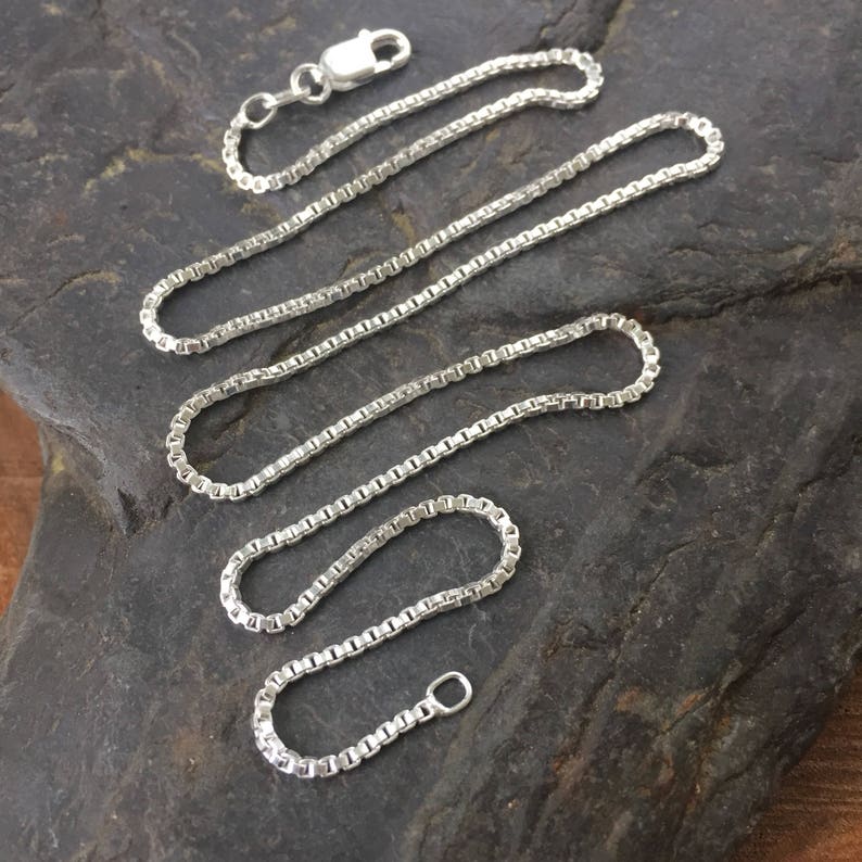 18 Inch Chain Sterling Silver Chain Silver Box Chain | Etsy