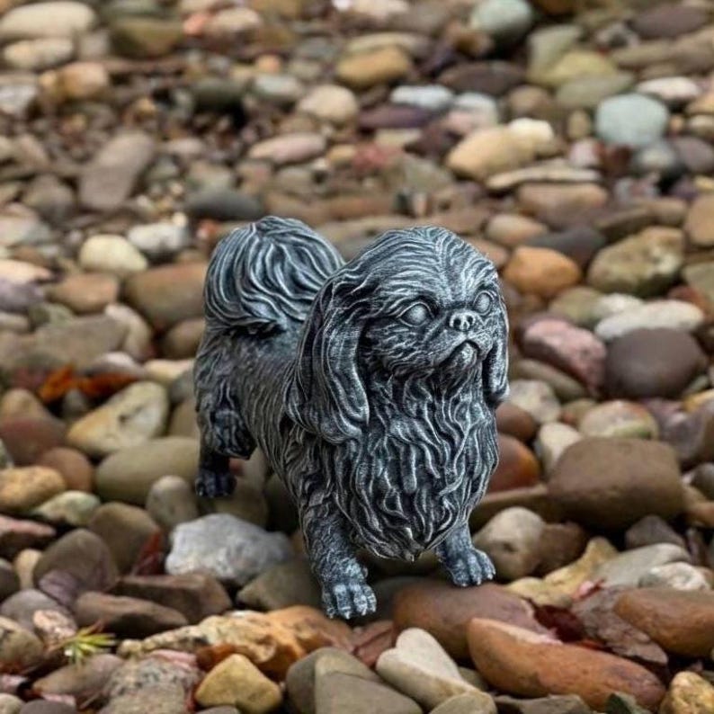 Pekingese Dog Memorial Concrete Dog Statue Stone Dog Sculpture Pet ...