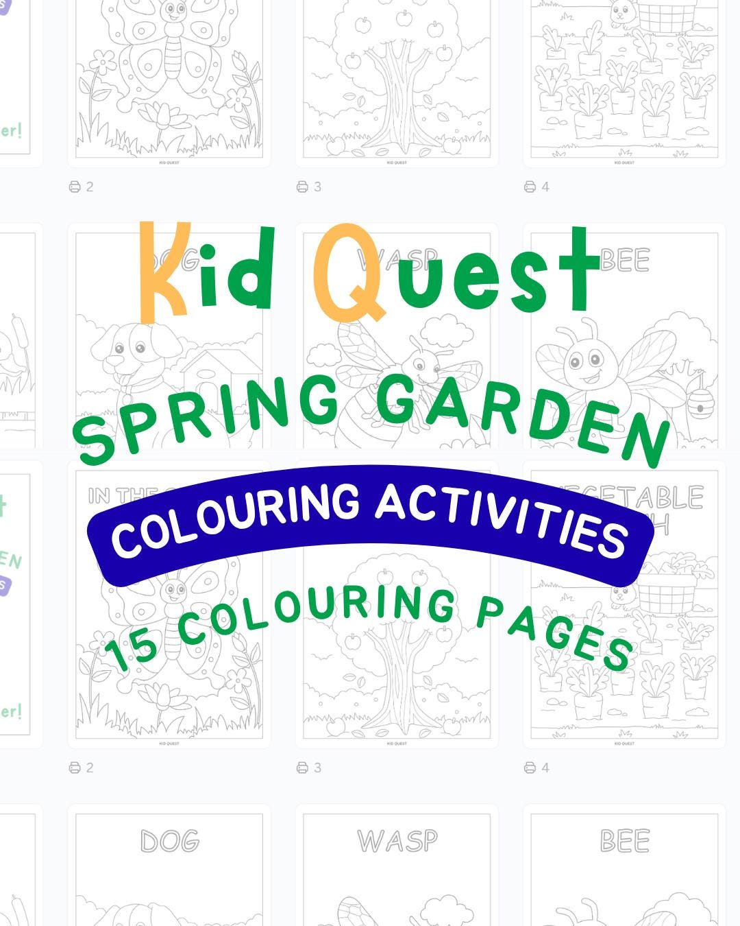 Spring Coloring Pages for Kids | Garden Theme Printable Coloring Book ...