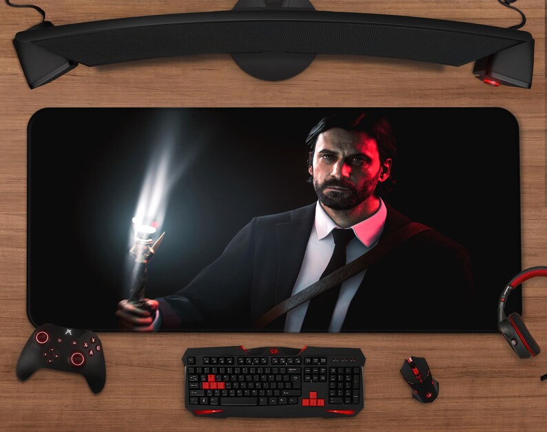 Alan Wake II Horror Game Mouse Pad | Extended Gaming Desk Mat, Vivid ...