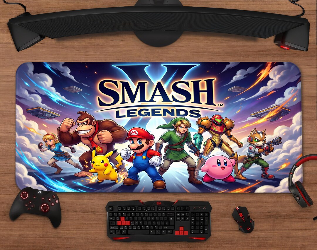 Super Smash Legends Gaming Mouse Pad | XXL Fighting Crossover Desk Mat ...