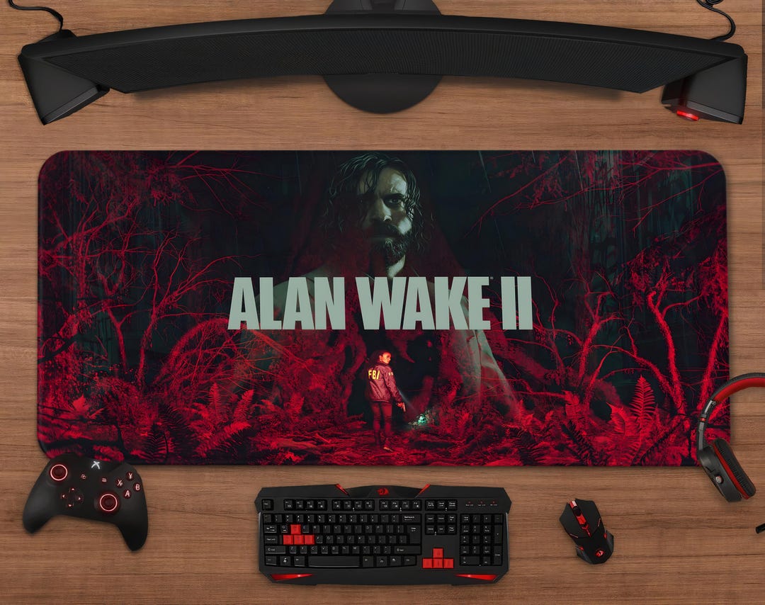 Alan Wake II Horror Game Mouse Pad | Extended Gaming Desk Mat, Vivid ...