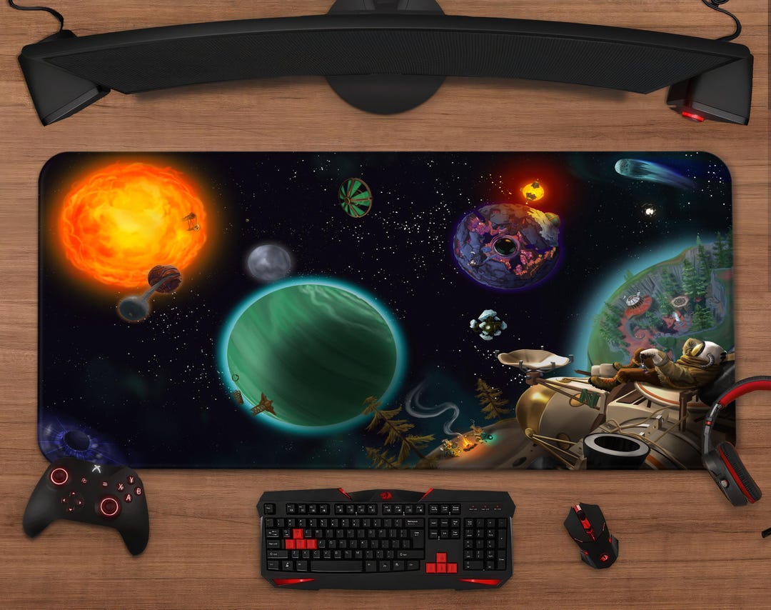Outer Wilds Space Adventure Desk Mat | XXL Gaming Mousepad, Vivid ...