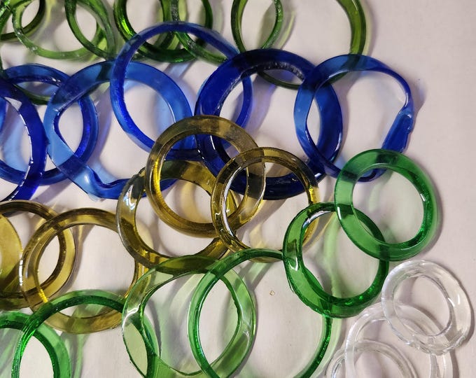 50 Piece ROUND GLASS RINGS #3 Recycled Bottles Diy Projects Mosaics ...