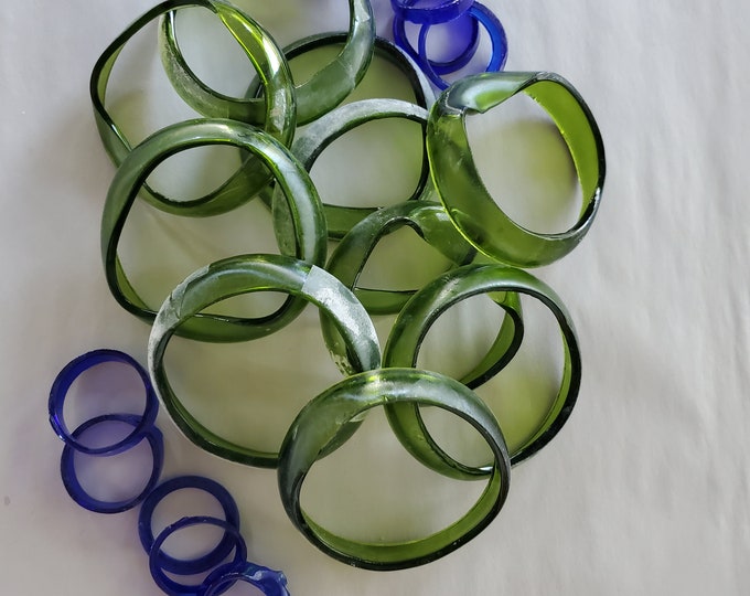 JUST RINGS Recycled GLASS Wine Bottle Rings Diy Windchime Mosaics Own ...