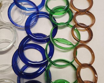 50 Piece ROUND GLASS RINGS 3 Recycled Bottles Diy Projects Mosaics ...
