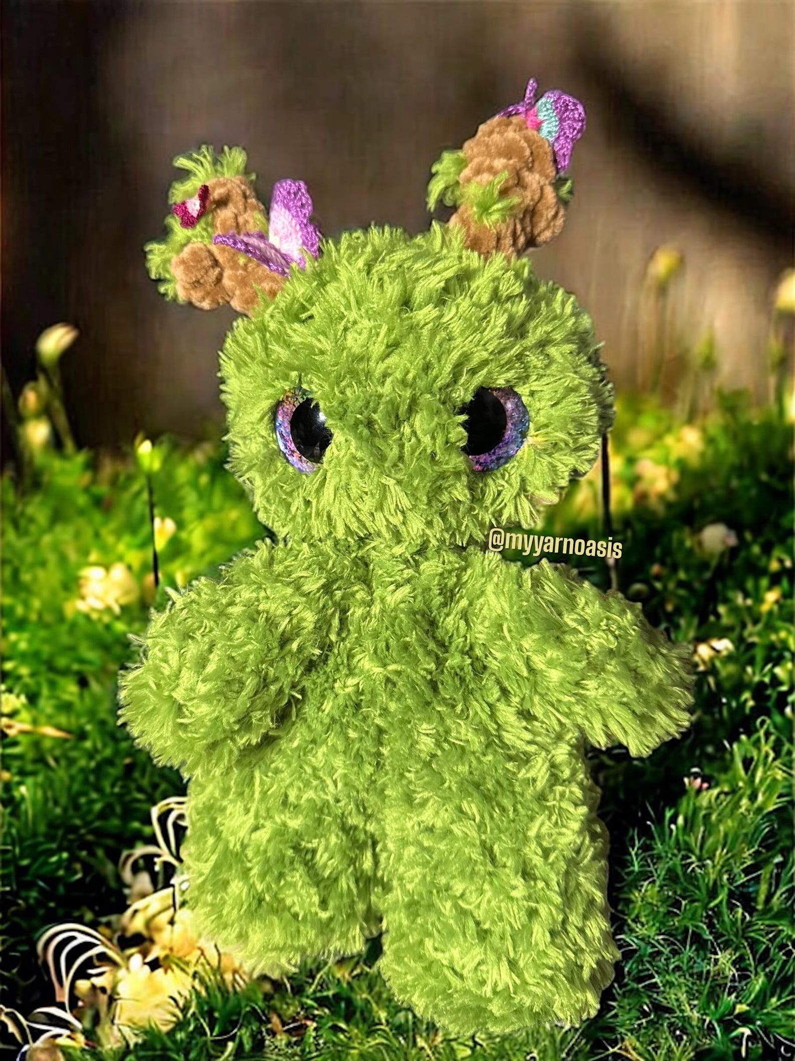 Crochet Moss Sprite Plush: Fuzzy Green Forest Guardian - Etsy